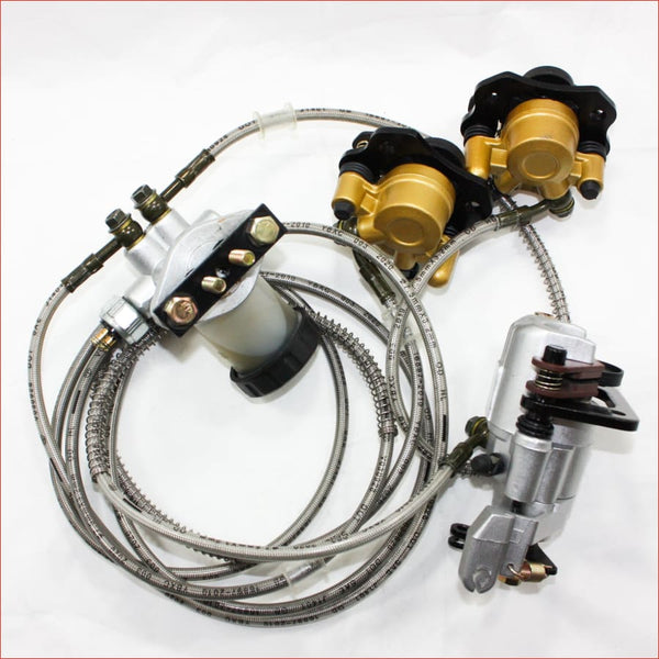3WAY 2F/1R Foot Hydraulic Brake w/ Park Brake Caliper System 150cc ...