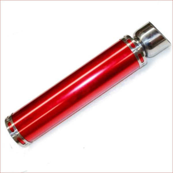 68mm / 520mm Red alloy exhaust muffler - Exhaust Muffler | Helmetkarts ...